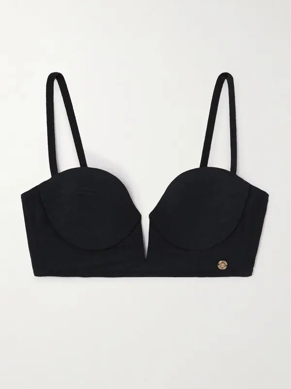 Versace Embellished Underwired Bikini Top - Black