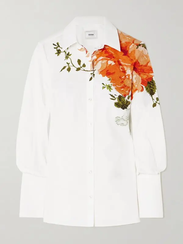 Erdem Floral-print Cotton-poplin Shirt