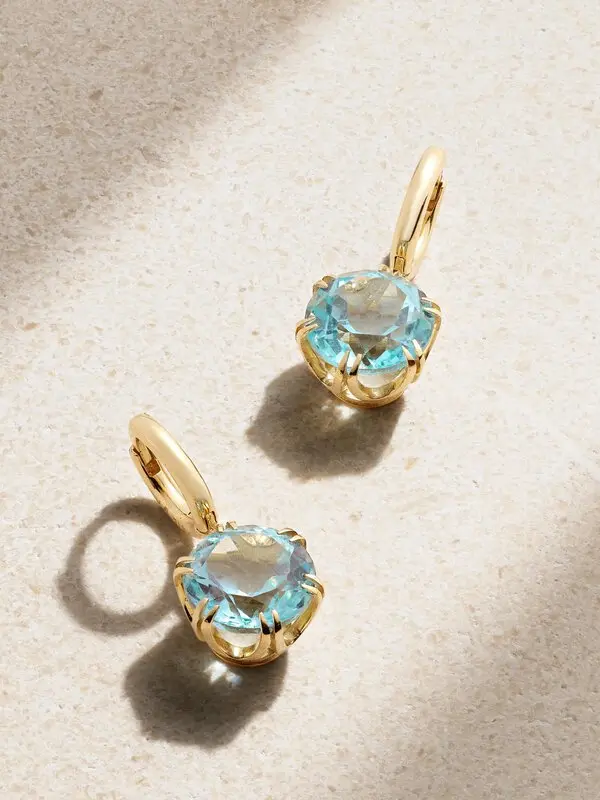 Ileana Makri Mini Crown 18-karat Topaz Earrings - Gold