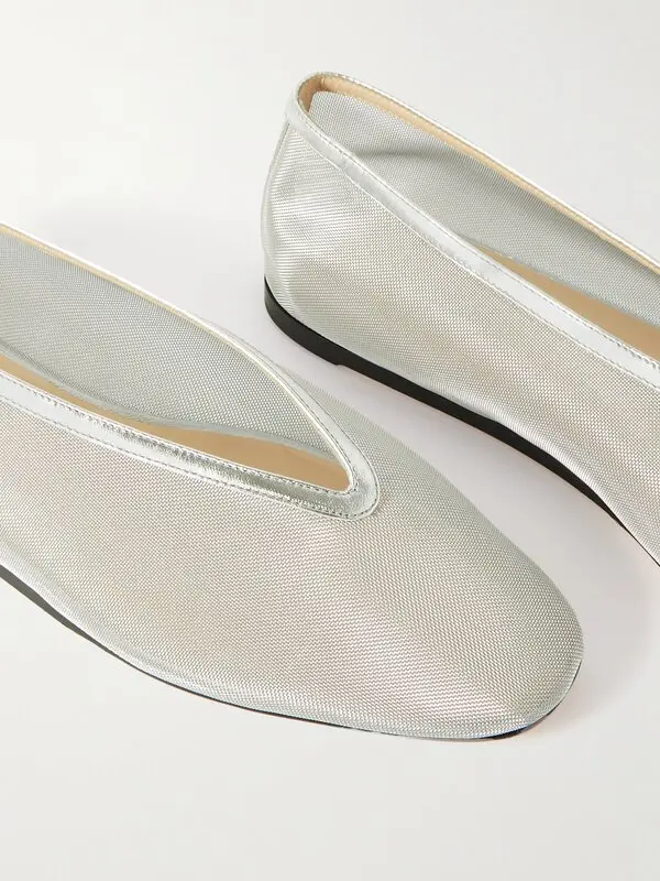 Le Monde Beryl Luna Metallic Ballet Flats - Silver
