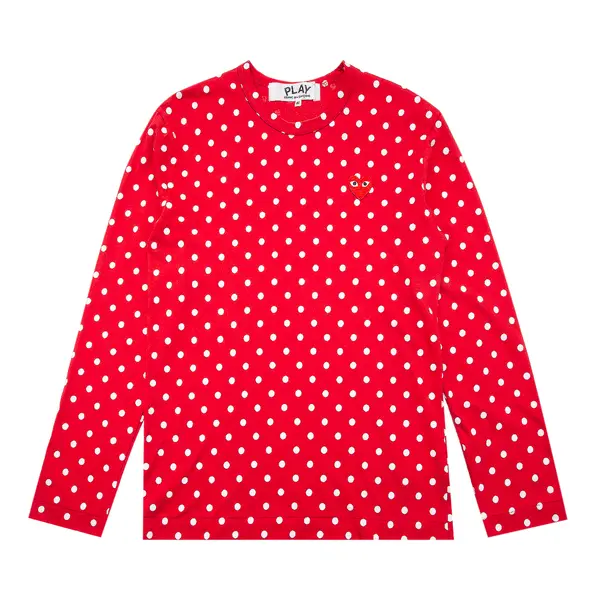 Play Comme Des Garcon Polka Dot Long-sleeve T-shirt - Red