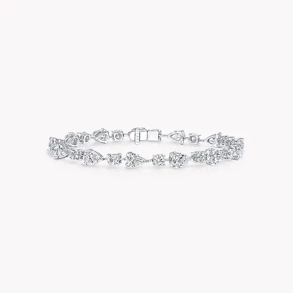 Graff Round And Pear Shape Diamond Bracelet - Platinum And White Gold