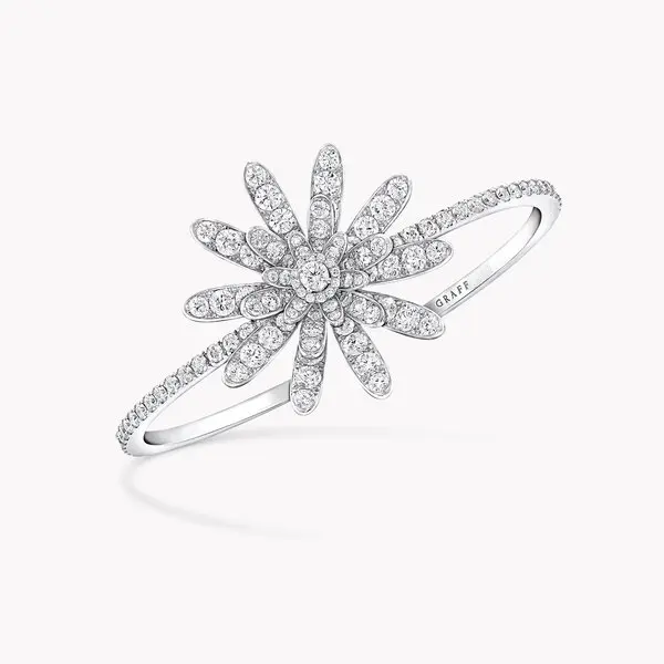 Graff Wild Flower Diamond Bangle - White Gold