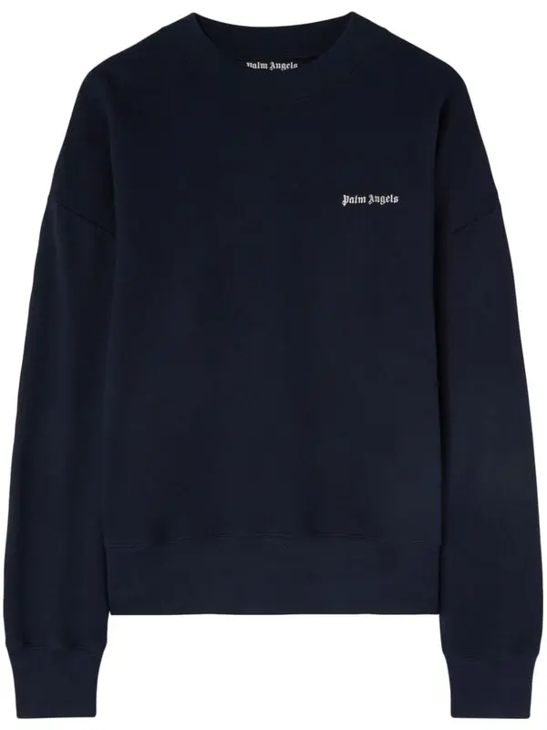 Palm Angels Logo-print Cotton Sweatshirt - Blue