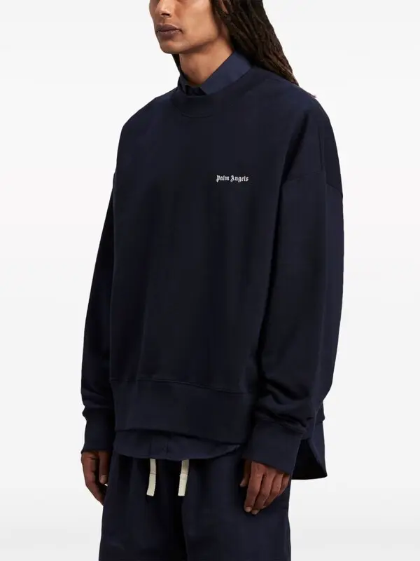 Palm Angels Logo-print Cotton Sweatshirt - Blue