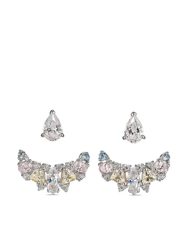 ANABELA CHAN 18kt White Gold Twinkle Ear-jacket Earrings - Silver