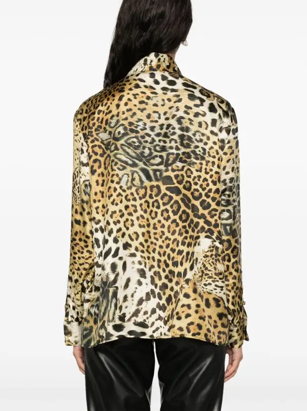 Roberto Cavalli Leopard-print Silk Shirt
