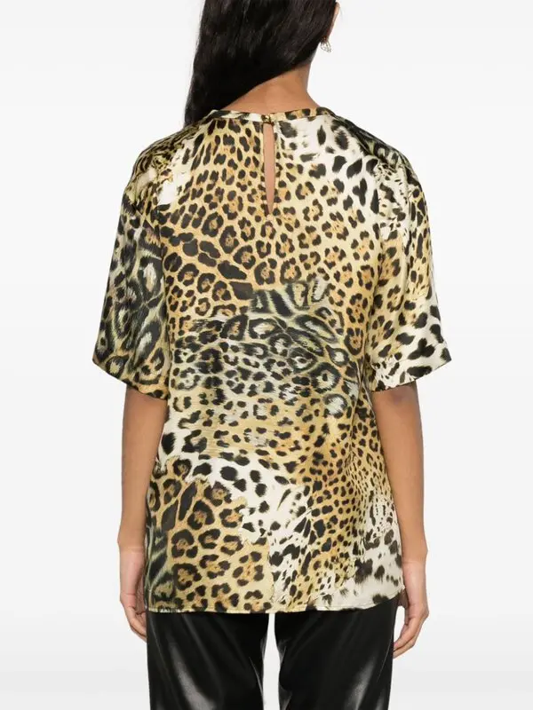 Roberto Cavalli Leopard-print Silk Blouse