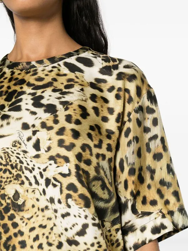 Roberto Cavalli Leopard-print Silk Blouse