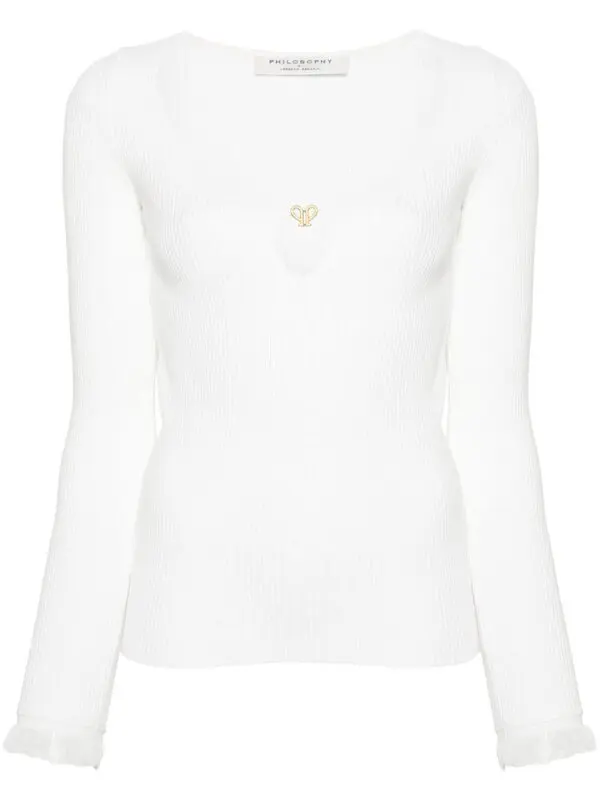 Philosophy Di Lorenzo Serafini Logo-plaque Ribbed Top - Neutrals