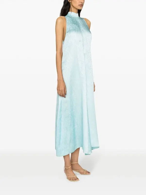 FORTE_FORTE Check-jacquard Midi Dress With Attached Scarf