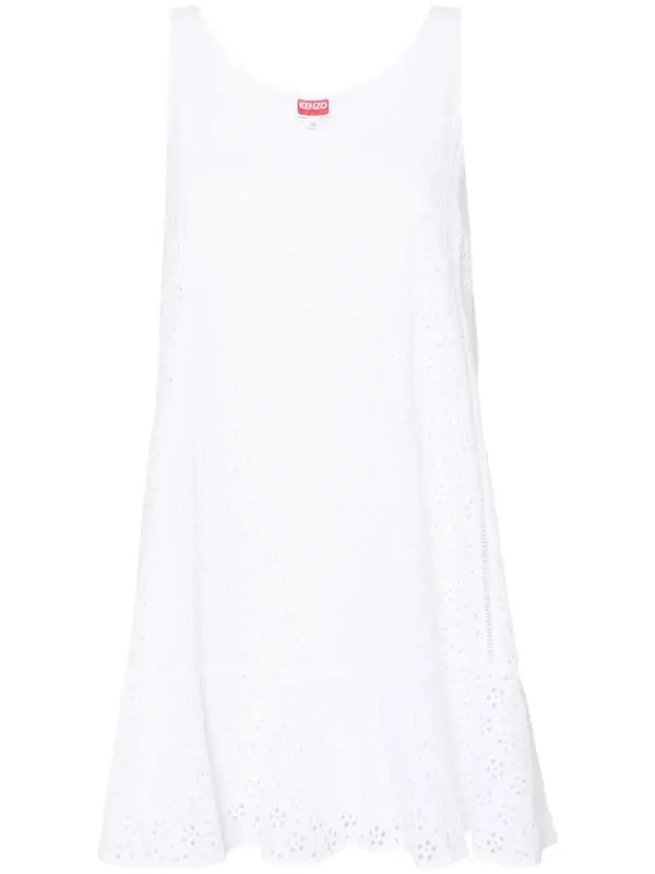 Kenzo Broderie-anglaise Sleeveless Minidress