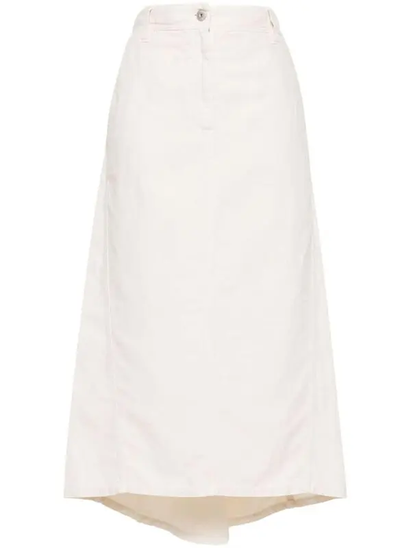 Brunello Cucinelli Asymmetric Denim Midi Skirt