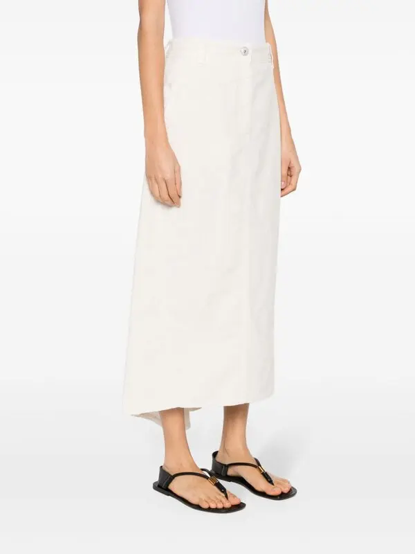 Brunello Cucinelli Asymmetric Denim Midi Skirt