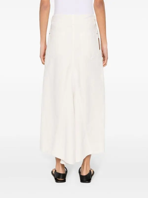 Brunello Cucinelli Asymmetric Denim Midi Skirt