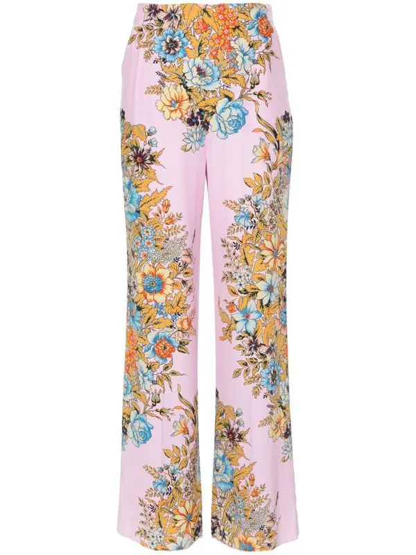 Etro Floral-print Straight-leg Trousers