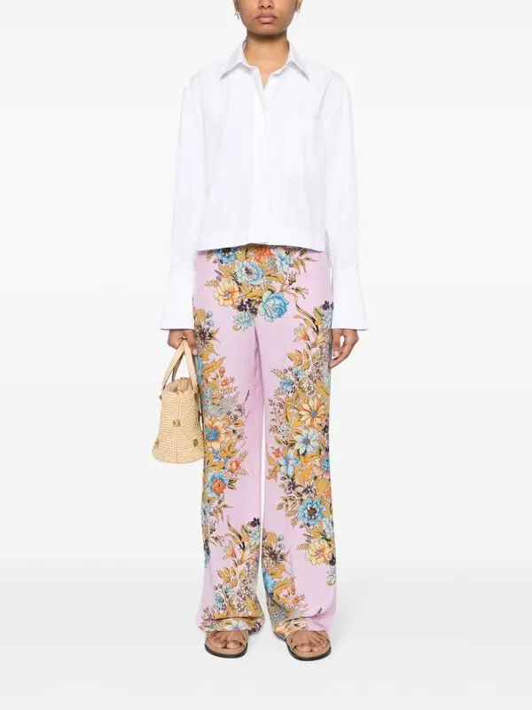 Etro Floral-print Straight-leg Trousers