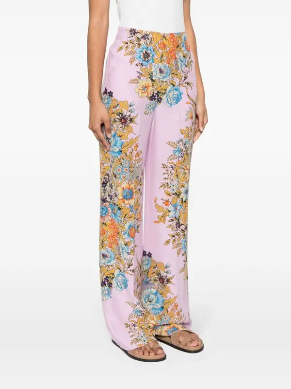 Etro Floral-print Straight-leg Trousers