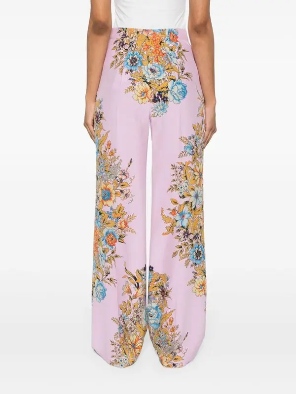 Etro Floral-print Straight-leg Trousers