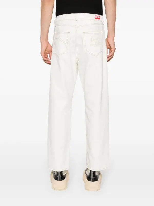 Kenzo Asagao Cropped Jeans - Neutrals