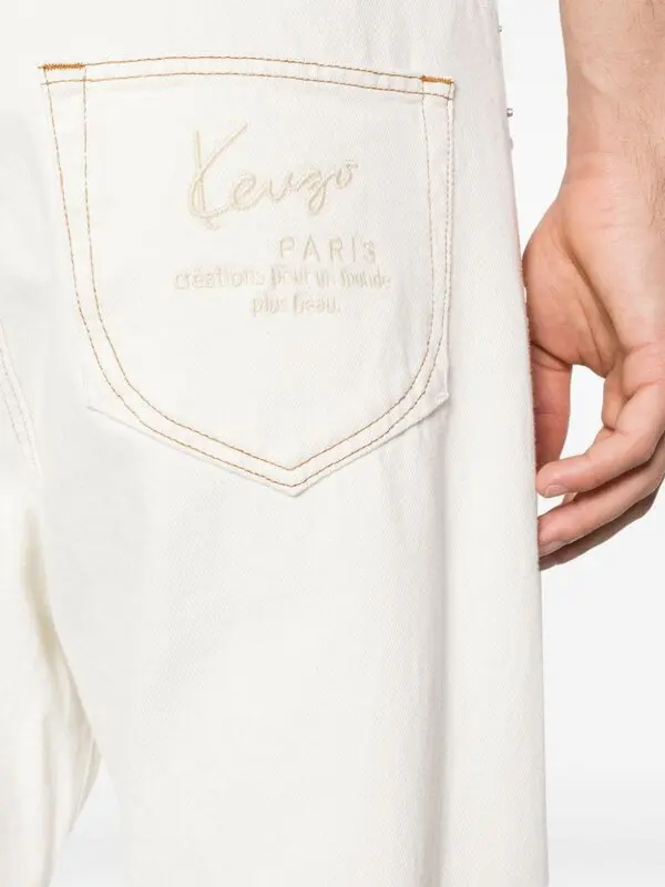 Kenzo Asagao Cropped Jeans - Neutrals
