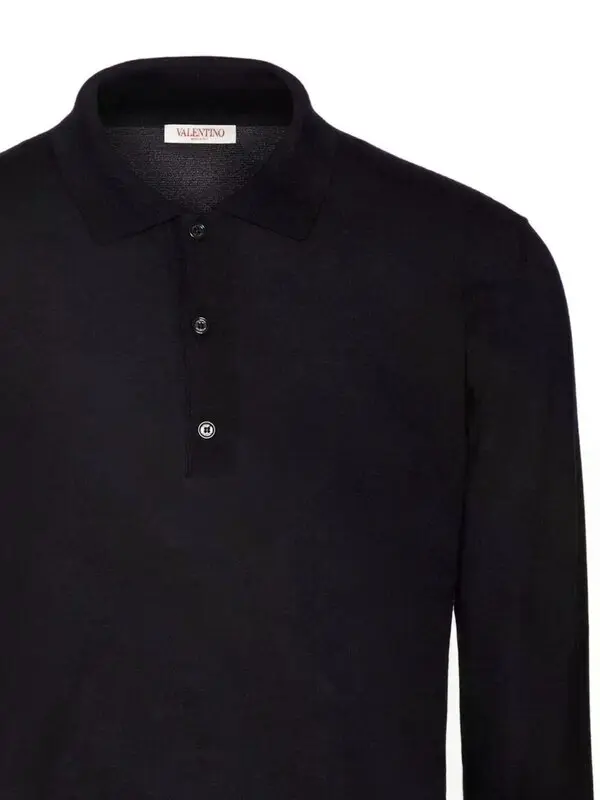 Valentino Garavani Long-sleeve Polo Shirt - Black