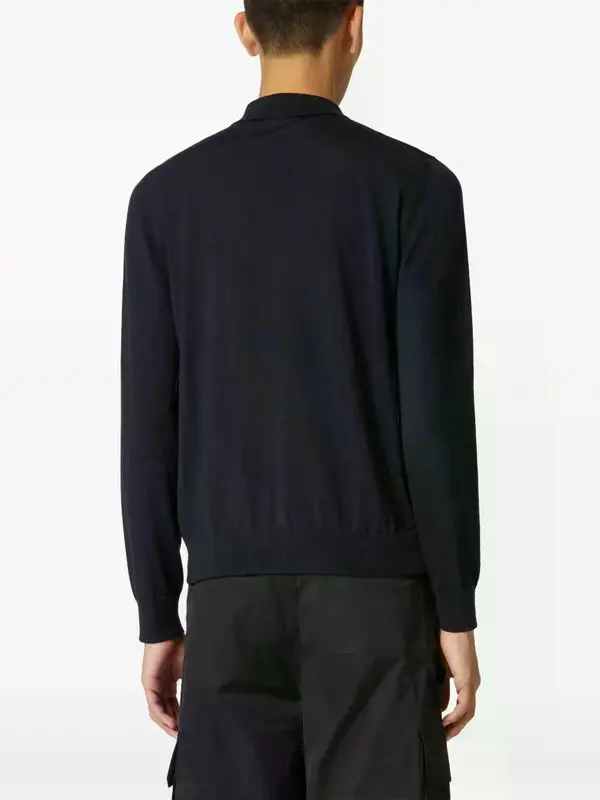 Valentino Garavani Long-sleeve Polo Shirt - Black