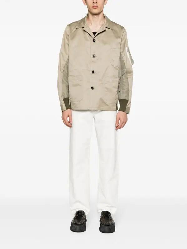 Sacai Panelled Twill Shirt Jacket