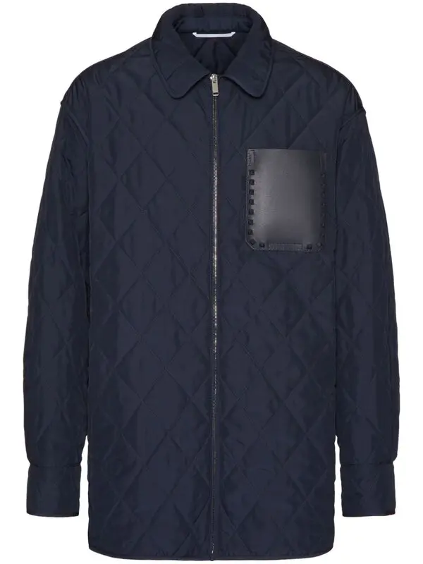 Valentino Garavani Rockstud Untitled Quilted Shirt Jacket
