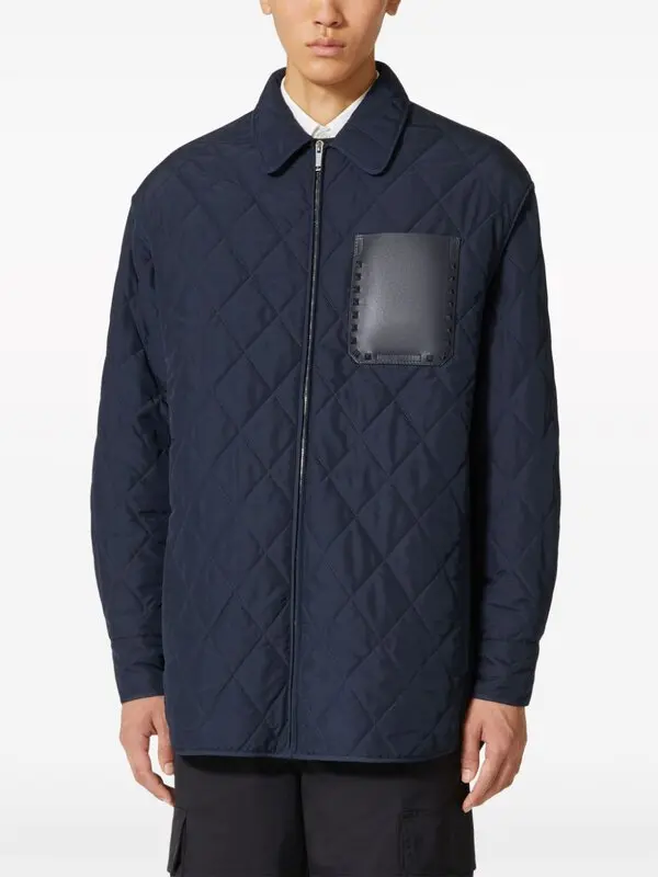 Valentino Garavani Rockstud Untitled Quilted Shirt Jacket