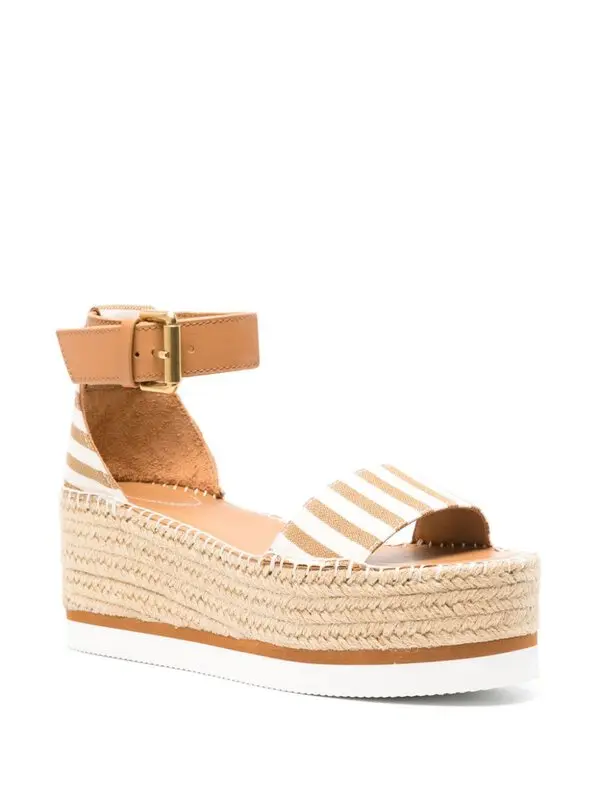 See By Chloé Striped Platform Espadrilles