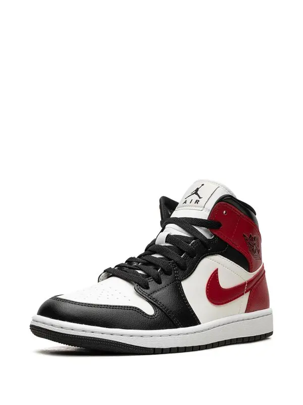 JORDAN Air 1 Mid Black Toe Sneakers - White