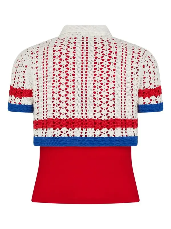 Dsquared2 Panelled Pointelle-knit Polo Shirt