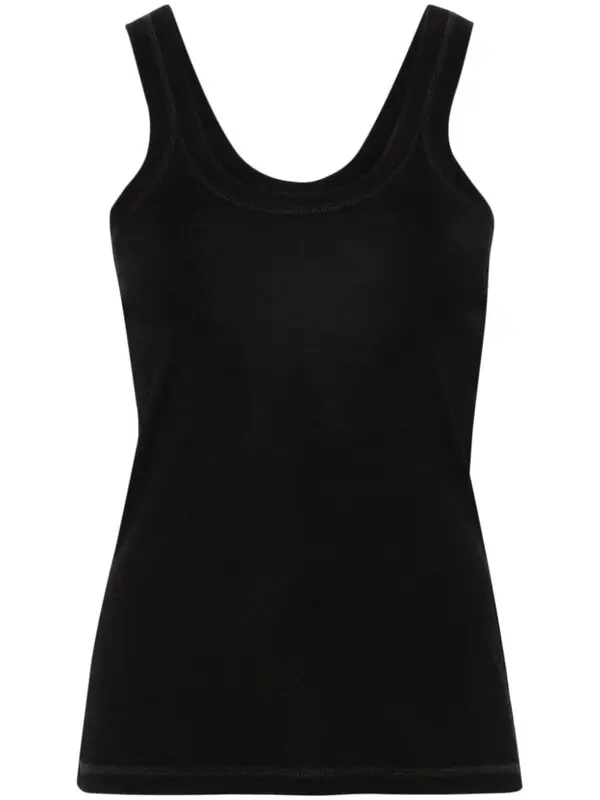 LEMAIRE Fine-ribbed Tank Top - Black