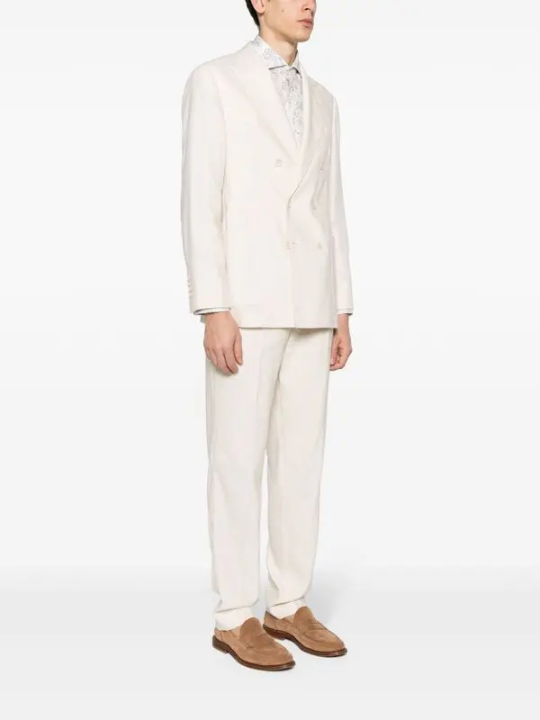 Brunello Cucinelli Double-breasted Linen Blend Suit