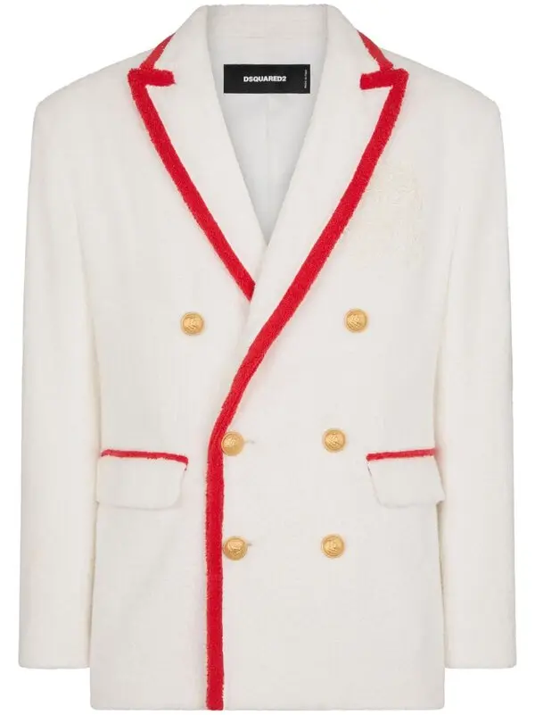 Dsquared2 Logo Appliqué Terrycloth Blazer - Neutrals