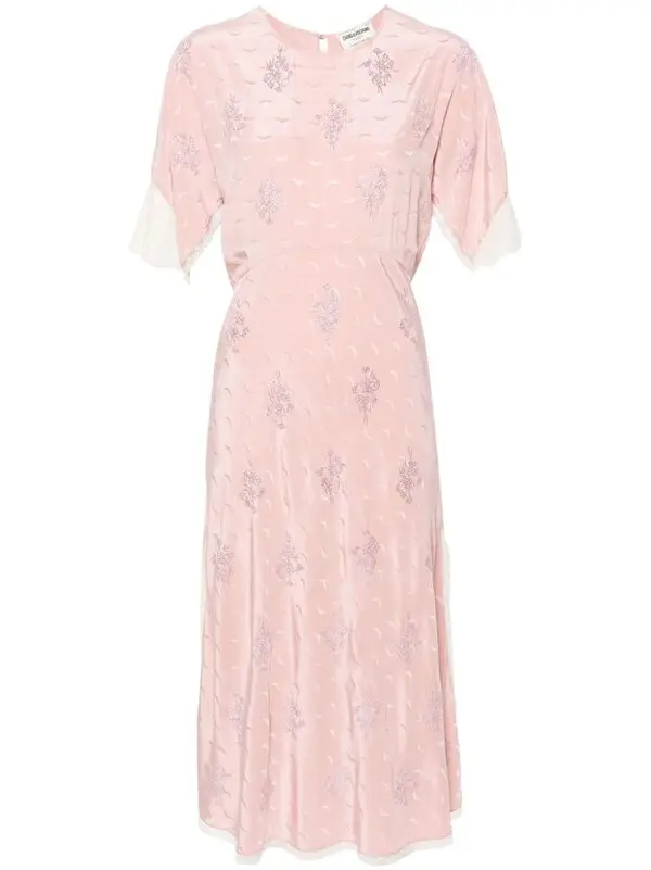 Zadig&Voltaire Rey Silk Midi Dress - Pink