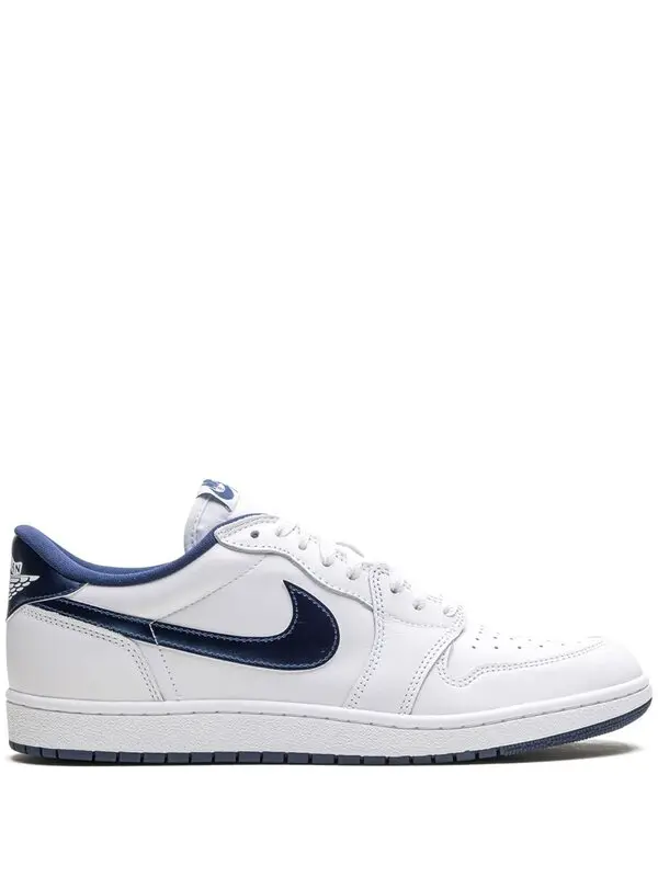 JORDAN Air 1 Low 85 Metallic Navy Sneakers - White