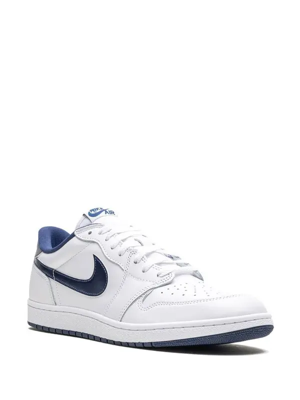 JORDAN Air 1 Low 85 Metallic Navy Sneakers - White
