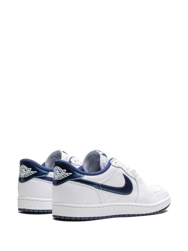 JORDAN Air 1 Low 85 Metallic Navy Sneakers - White