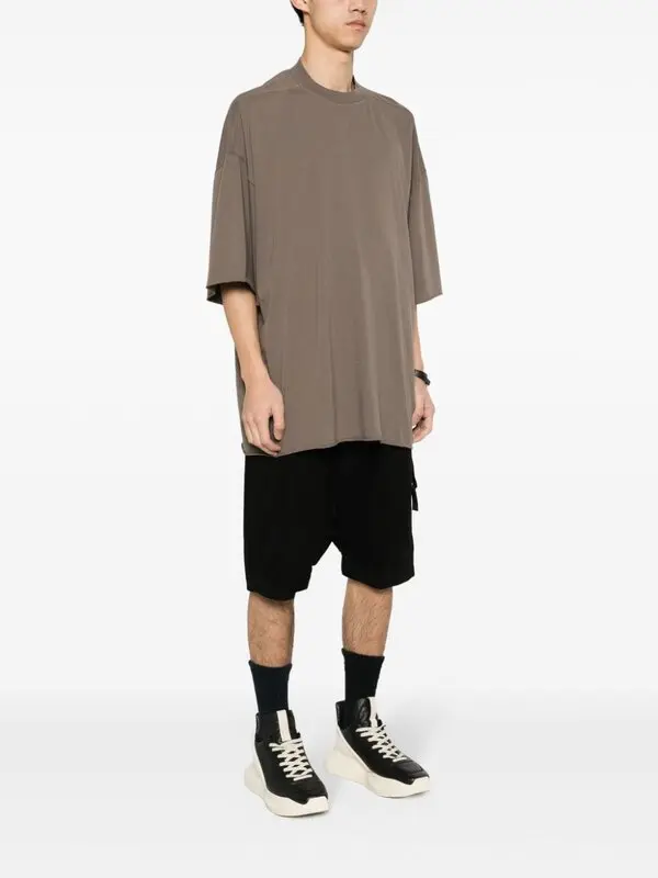 Rick Owens Tape-detail Orgnaic Cotton T-shirt - Grey