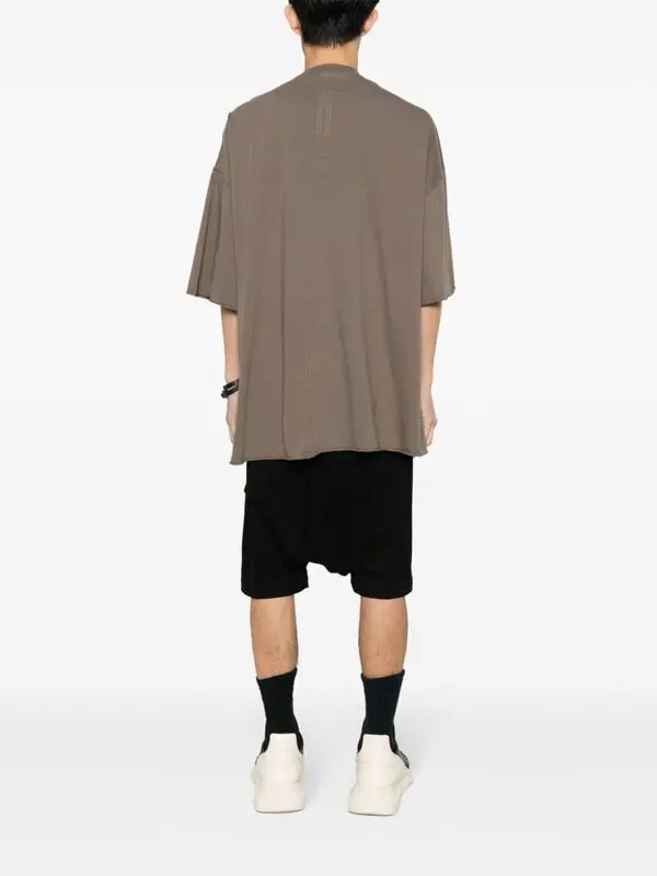 Rick Owens Tape-detail Orgnaic Cotton T-shirt - Grey