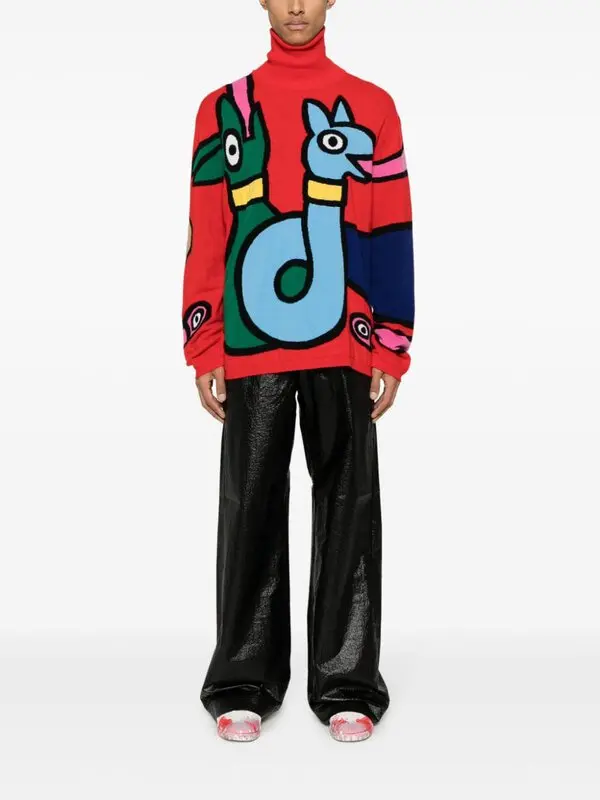 WALTER VAN BEIRENDONCK Embroidered-logo Trousers