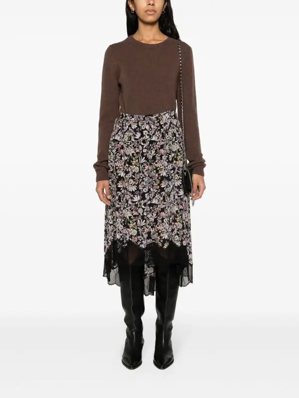 Zadig&Voltaire Kaya Floral-print Midi Skirt