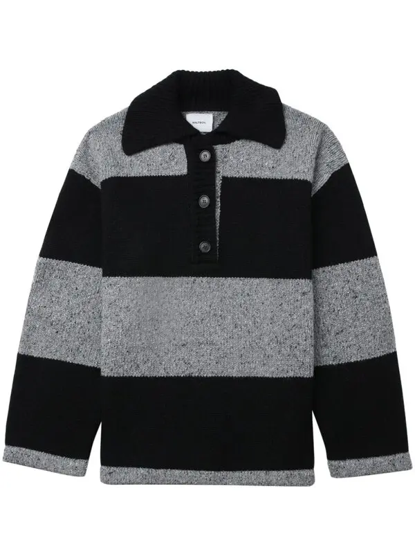 HALFBOY Spread-collar Striped Jumper