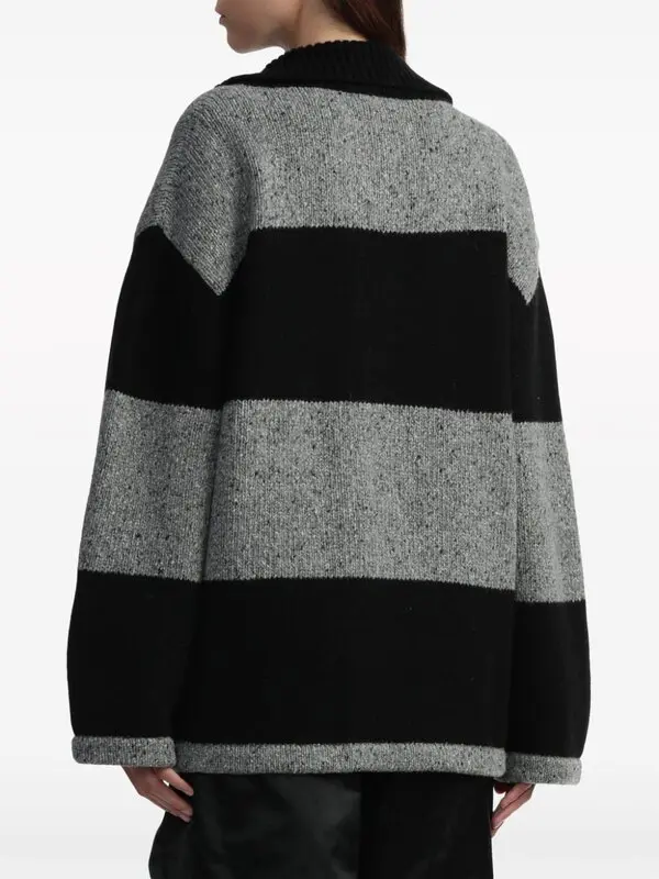 HALFBOY Spread-collar Striped Jumper