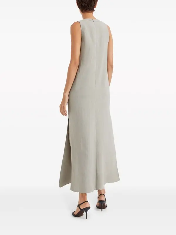Brunello Cucinelli Sleeveless V-neck Maxi Dress