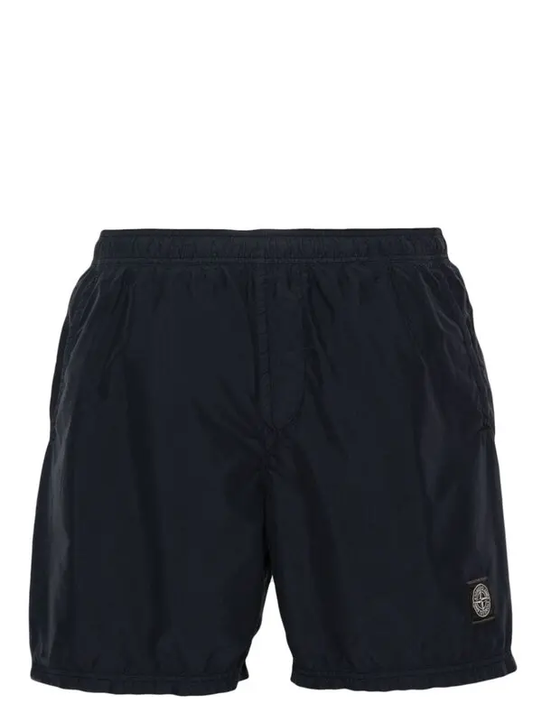 Stone Island Compass-patch Swim Shorts - Blue