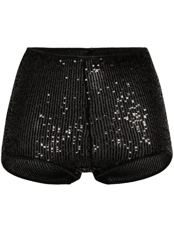 Alchemy Fashions X Lia Aram Sequin-embellished Shorts - Black
