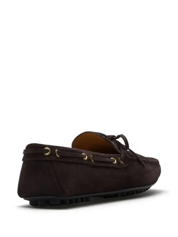 Car Shoe Bow-detail Driving Shoes - Brown